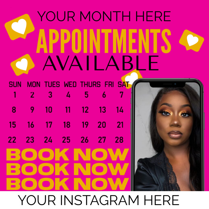 Book Now | Appointments Available Template | PosterMyWall